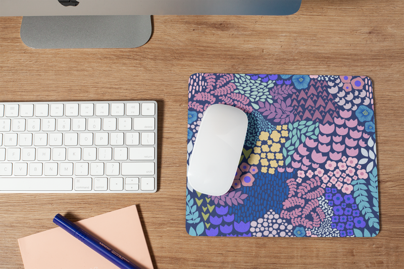 Blue Floral Mouse Pad – Odd Bird Gifts