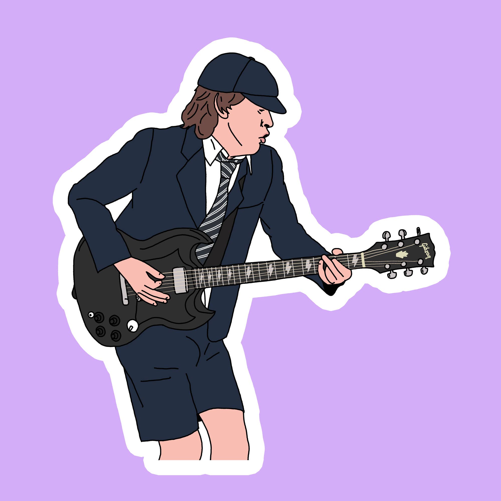 Angus Young Sticker – Odd Bird Gifts