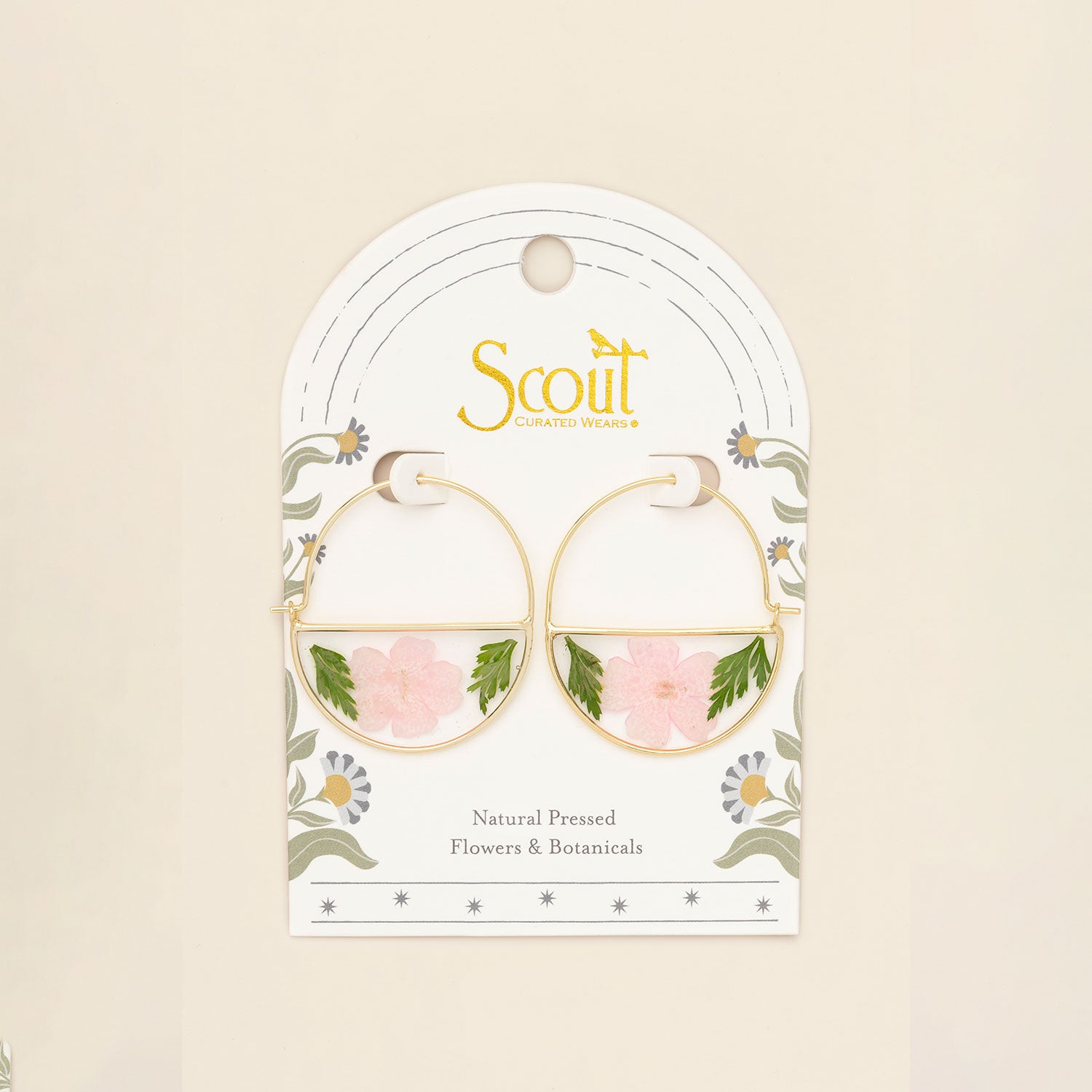 Pressed Flower Earrings - Pink Cherry Blossom – Odd Bird Gifts