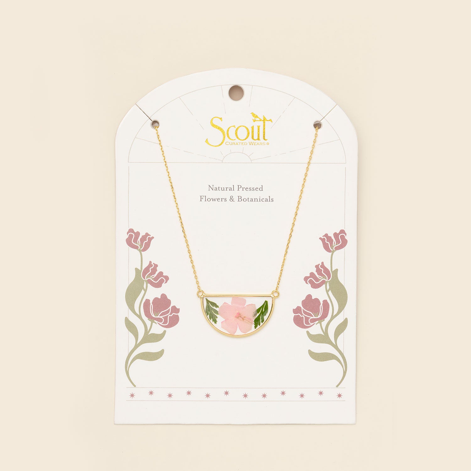 Pressed Flower Necklace - Pink Cherry Blossom – Odd Bird Gifts