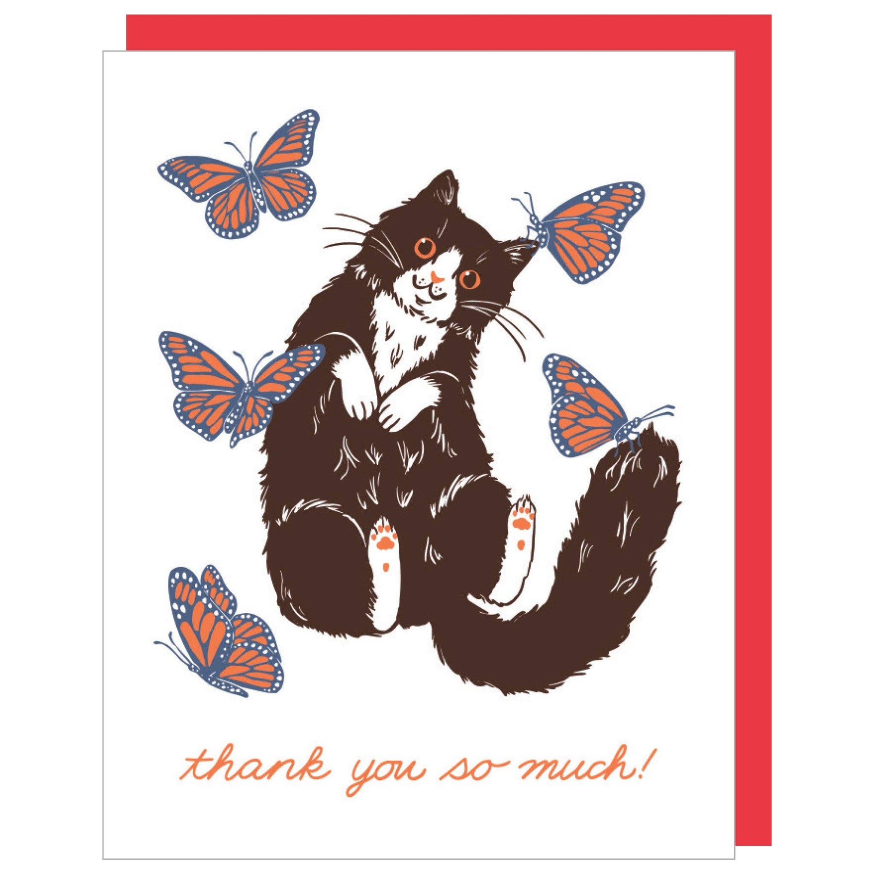 Cat & Butterflies Thank You Card – Odd Bird Gifts