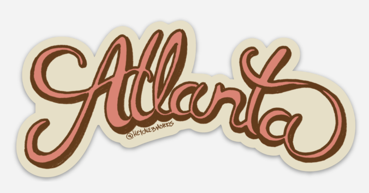 Atlanta Script Sticker – Odd Bird Gifts